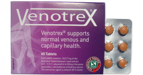 Venotrex 静脉曲张灵片缓解浮肿 伸张血管 60粒 保质期2021/01